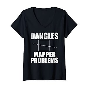 Womens Dangles Mapper Problems V-Neck T-Shirt