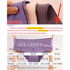 FINETOO 6 pack Seamless Underwear for Women Sexy Low Rise Hipster Wave Edge No Show Bikini Panties Womens Cheeky S-XL