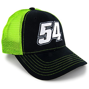 Checkered Flag Sports Ty Gibbs 2022 Colorblock #54 Mesh Hat Black/Green, Green / Black, One Size