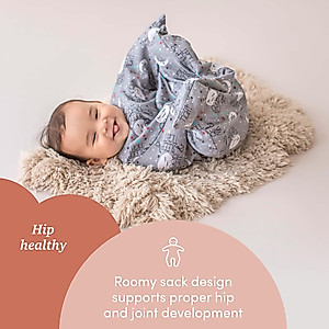 SleepingBaby Zipadee-Zip Transition Swaddle and Snuggle Strap Bundle - Baby Swaddling Blanket with Zipper - Wearable Blanket - Goodnight Moon, Small (4-8 Month)
