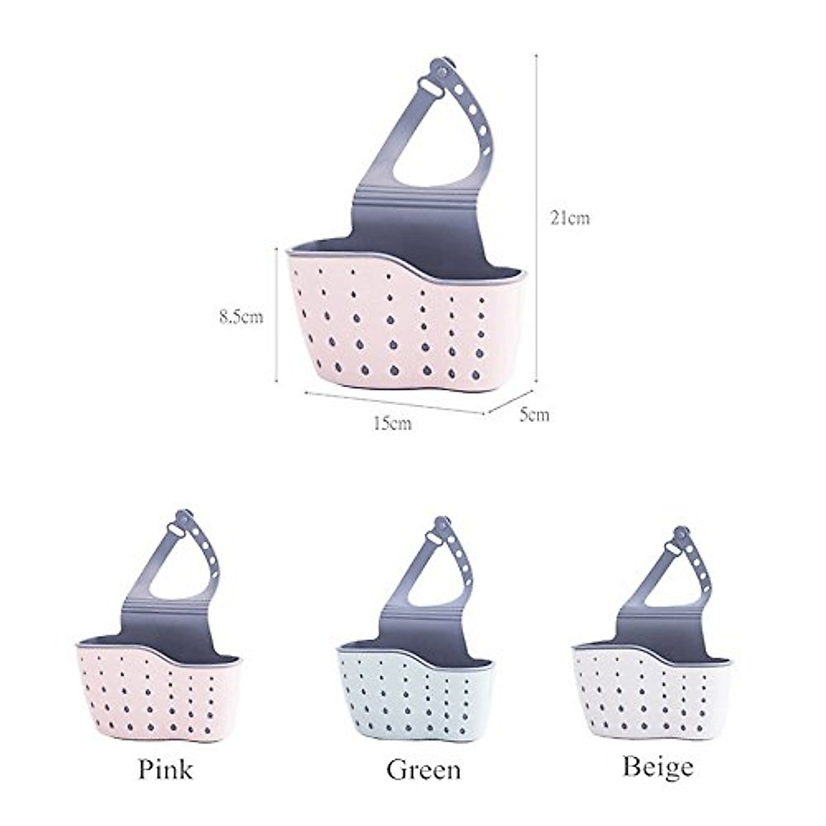 Double Layer Sink Hanging Pouch Kitchen Drainer Organizer Storage Holders Bathroom Storage Shelf Soap Holders Racks Eco-friendly Storage Basket (1, Beige)