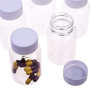 Bluecell 10 pcs Plastic Clear Empty Plastic Solid Powder Medicine Pill Cylindrical Chemical Container Reagent Bottle 80ml Product Name