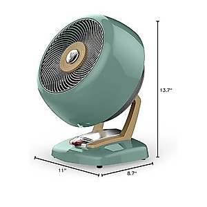 Vornado VHEAT Vintage Metal Heater, Whole Room Circulation, Adjustable Thermostat, Green