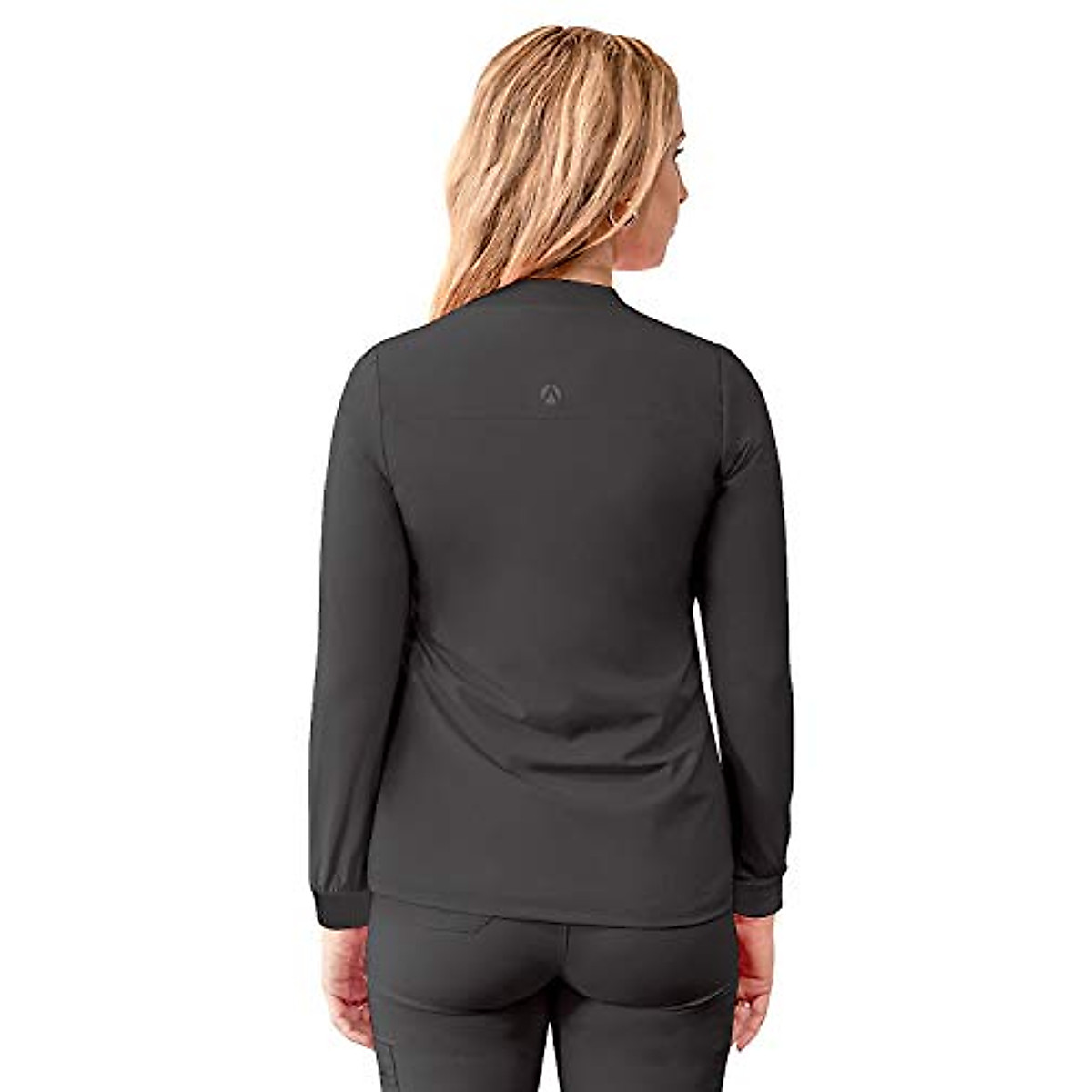 Adar Addition Scrubs for Women - Zippered Bomber Scrub Jacket - A6200 - Pewter - S