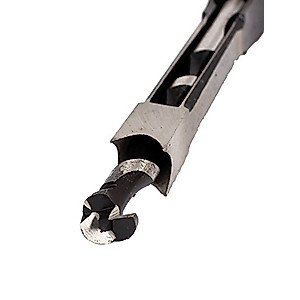uxcell Square Hole Drill Bit, 1/2" High-Carbon Steel Hollow Chisel Mortise Power Tool for Woodworking 2 Pcs (Silver & Black)