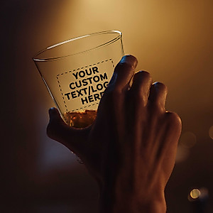 Custom Logo Whiskey Glasses 12 oz. Set of 12, Personalized Bulk Pack - Perfect for Scotch, Bourbon, Whiskey, Cocktail- Clear