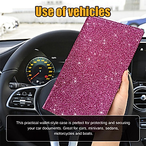 Kewucn Car Registration and Insurance Holder, Leather Auto Glove Box Organizer, Vehicle Compartment Accessories Case for Cards, Driver License & Essential Documents