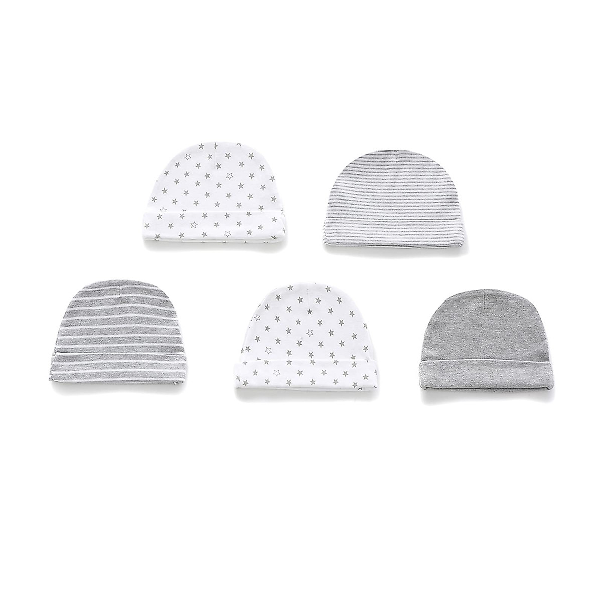 MAMIMAKA Baby Hat and Mittens Set Newborn Baby Hats Caps for Baby Boys Girls 0-6 Months 100% Cotton