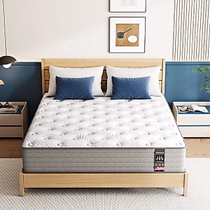 Full Size Mattress 12 inch, Hybrid Memory Foam Mattress with Pocket Springs, Full Mattress in a Box, Colchones Full, Medium Firm, Motion Isolation, Pressure Relief, Upgraded Support, CertiPUR-US