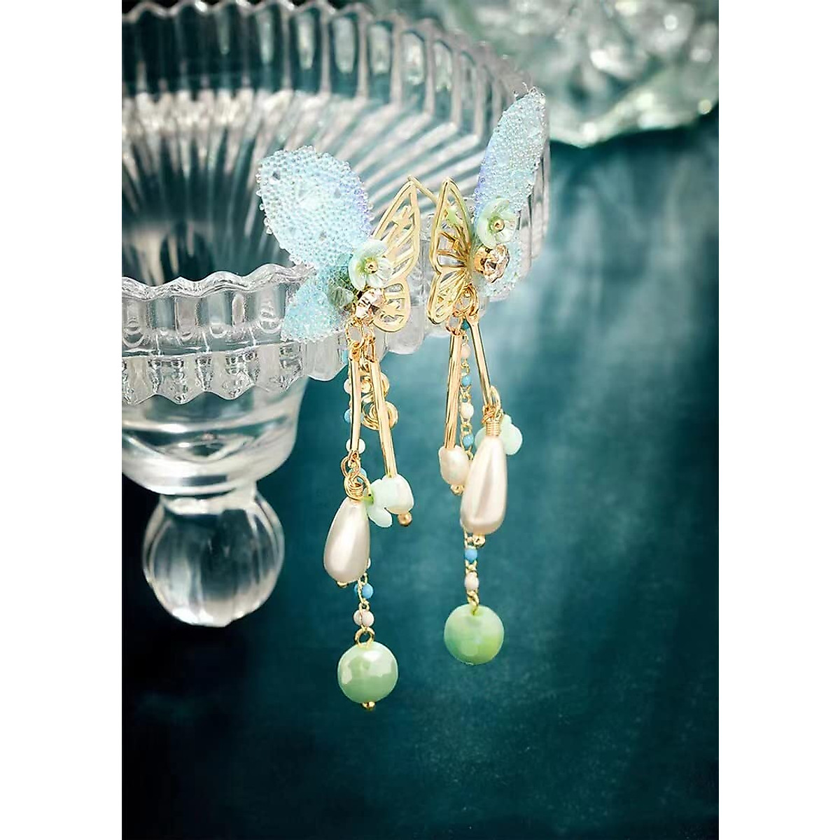 Earring S925 Silver Needle Pearl Long Tassel Earring Butterfly 2022 New