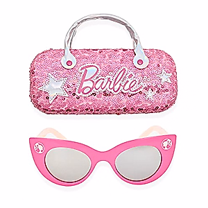 Barbie Girl's Cat Eye Sunglasses and Handled Hard Case Set (Pink)