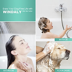 4 Packs Bathroom Sink Strainer 1.8" Top / 1.3" Hair Catcher, Utility Drain Screen Replacement Basket, WINDALY Sink Drains Small, Stainless Steel, for Standard Bathroom Sink (Bathroom Sink Strainer)