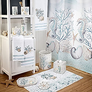 Avanti Linens - Wastebasket, Decoartive Trash Can, Sea Inspired Home Decor (Coastal Terrazo Collection)