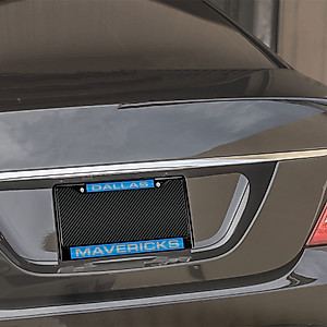 Rico Industries NBA Dallas Mavericks Black Black Laser Cut Chrome Frame 12" x 6" 12" x 6" Black Laser Cut Chrome Frame - Car/Truck/SUV Automobile Accessory