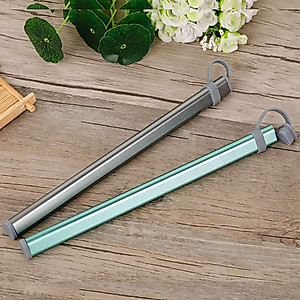 Nuhikap 2X Chopsticks Storage Tubes Aluminum Alloy Box Case for Titanium Chopsticks Storage Box Without Chopsticks Green & Gray