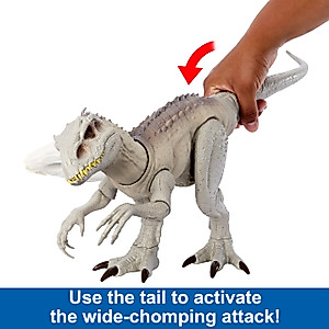 Mattel Jurassic World Indominus Rex Dinosaur Toy with Lights, Sounds & Motion, Camouflage 'n Battle I-Rex, 21 Inches Long with Digital Play