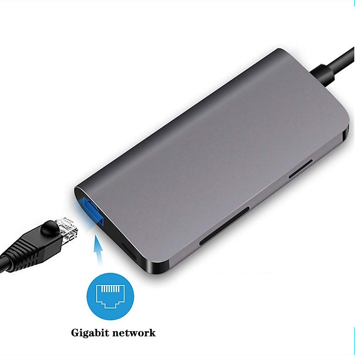 XUNMAIFHB Portable Docking Station,Type-C 8-in-1 Docking Station usb3.0 hub Computer HDMI Converter HDMI 4k, USB 3.0, SD/TF, Type-c, RJ45 Fast Transmission