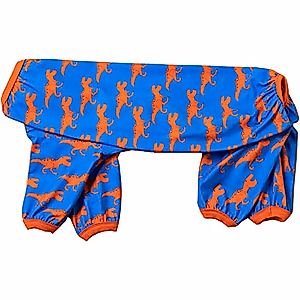LovinPet Dog Pjs Large Breed - Spun Polyester Stretch Jersey Knit Pjs, Orange Print, Wound Care and Post Surgery Shirt, UV Protection, Pet Anxiety Relief Shirt, Large Dog Onesies,Blue White XXL