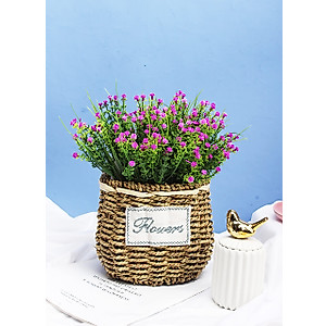 JAKY-Global Artificial Flowers Babysbreath Fake Water Plants Bouquet 6 Bundle Fake Plants Wedding Bridle Bouquet Outdoor Home Office Christmas Decor (Rose)