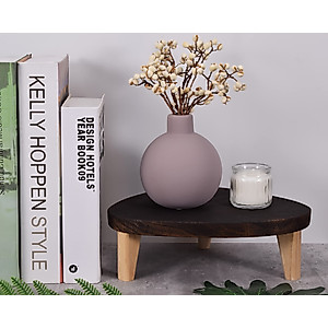 RiLiKar Wooden Risers for Display Decorative Coffee Bar Table Tray Bathroom Countertop Organizer Farmhouse Corner Soap Stand Rustic Wood Pedestal Stand Soap Dispenser Tray - Black