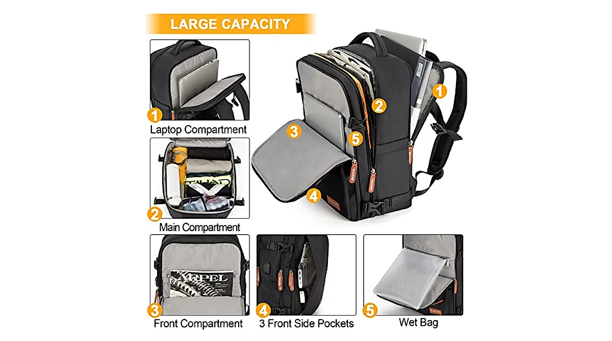 BAGODI 15.6" Travel Laptop Backpack - Waterproof & Flight Approved