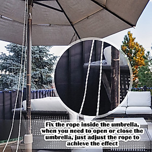 Woanger 2 Pcs Outdoor Patio Umbrella Cord Line Nylon Rope 40 ft Replacement String Parts for Patio Umbrella Base Outdoor Replacement Accessories(0.16'' Diameter)