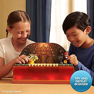 Super Mario Nintendo Deluxe Bowser Battle Playset with Lights and Sounds, 2.5 Inch Bowser Action Figure Included