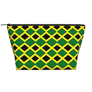 Small Makeup Organizer Bags Compatible with Jamaica Jamaican Flag, Waterproof Oxford Cloth Portable Pouch Lightweight for Women Office Outdoor Carrying