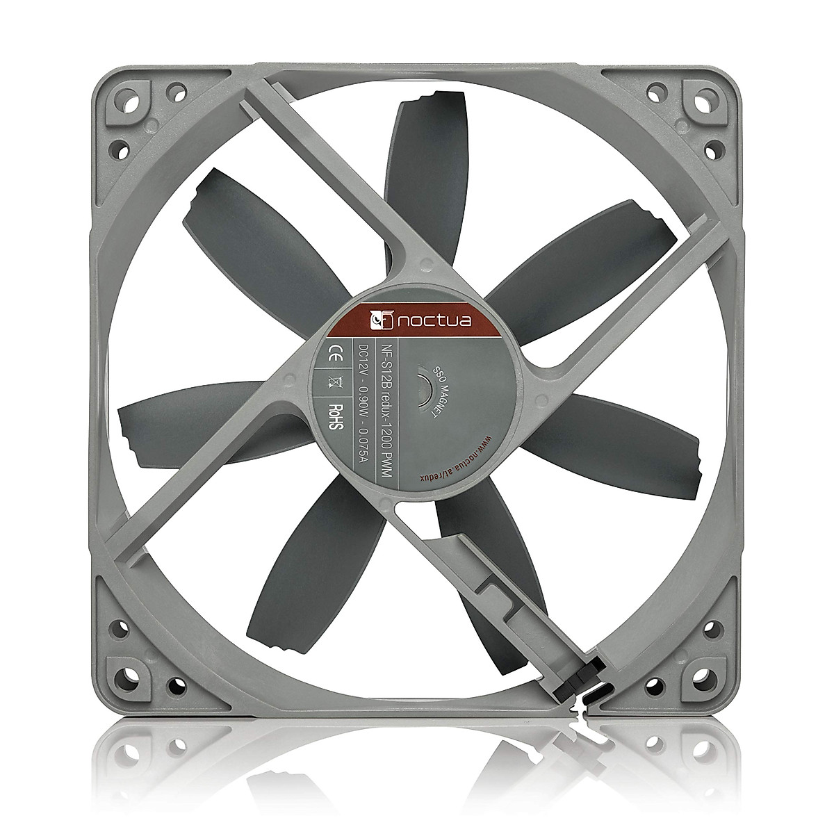 Noctua NF-S12B redux-1200 PWM, High Performance Cooling Fan, 4-Pin, 1200 RPM (120mm, Grey)