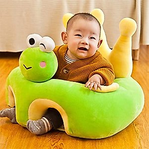 Blublu Park Baby Sofa Chair Soft Plush Cartoon Animals Baby Support Chairs Learning to Sitting Up Plush Shell Chairs, Green Frog