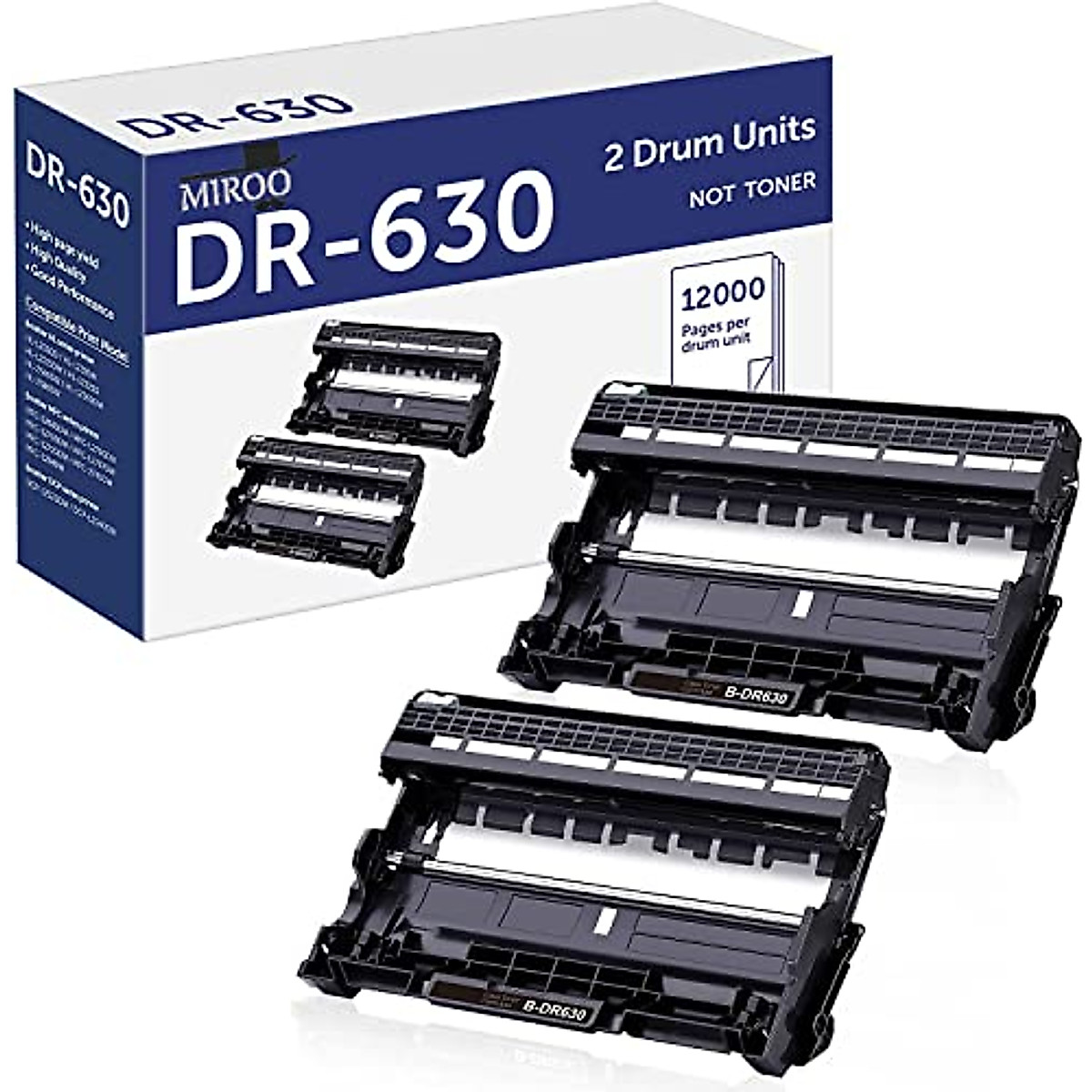 DR630 Drum Unit Compatible Replacement for Brother DR630 DR-630 DR 630 for HL-L2300D HL-L2320D HL-L2340DW HL-L2380DW MFC-L2700DW MFC-L2740DW MFC-L2720DW DCP-L2540DW DCP-L2520DW (2 Pack)