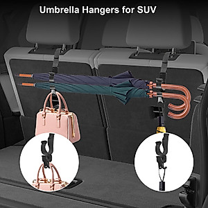 TUTUDOW 4 PACK Adjustable Car Seat Headrest Hook, Universal Car Storage Headrest Hanger Holder Hooks Organizer, Durable Backseat Hanger Interior Accessories for Umbrella, Handbag, Purse, Coat