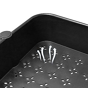 Poplarbox 3-Tier Rolling Utility Cart Metal Mesh Storage Shelves with Handles (Black)