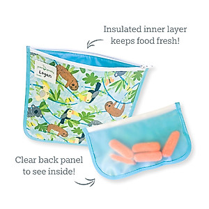 green sprouts Reusable Snack Bags (2 Pack) Holds Food, Utensils, Wipes, & More Food-Safe, Waterproof, Easy-Clean Material