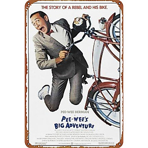 Pee-Wee's Big Adventure Tin Sign Retro Metal Movie Poster Art Wall Home Decor 8x12 Inches