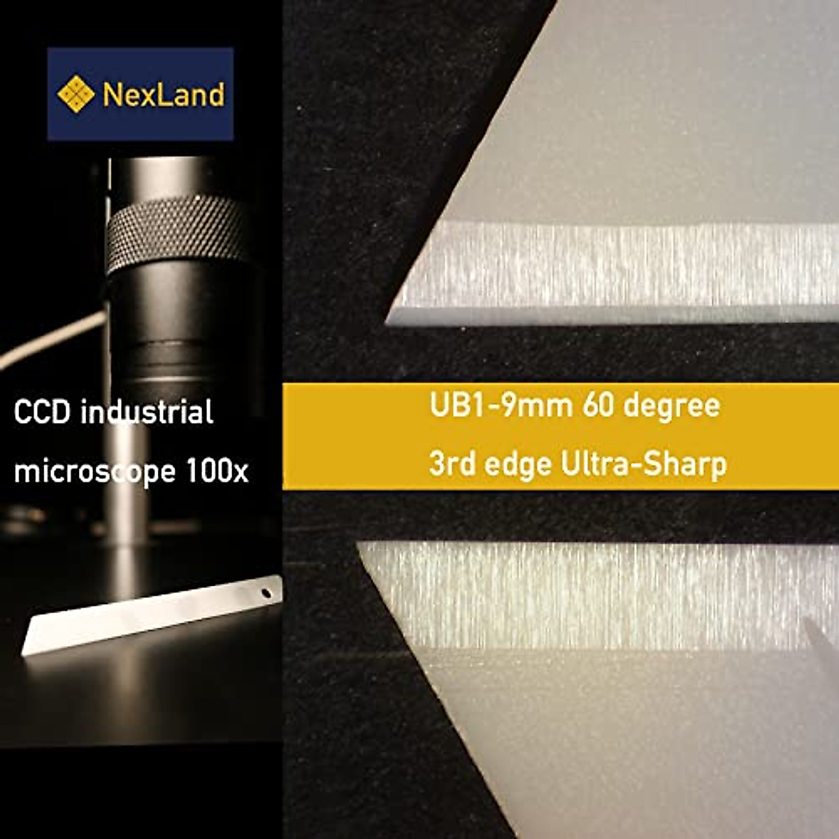 NexLand Ceramic Blade UB1 Ultra-Sharp Utility Blades 9mm 60 degree Snap-Off Utility Knife Replacement 10pcs