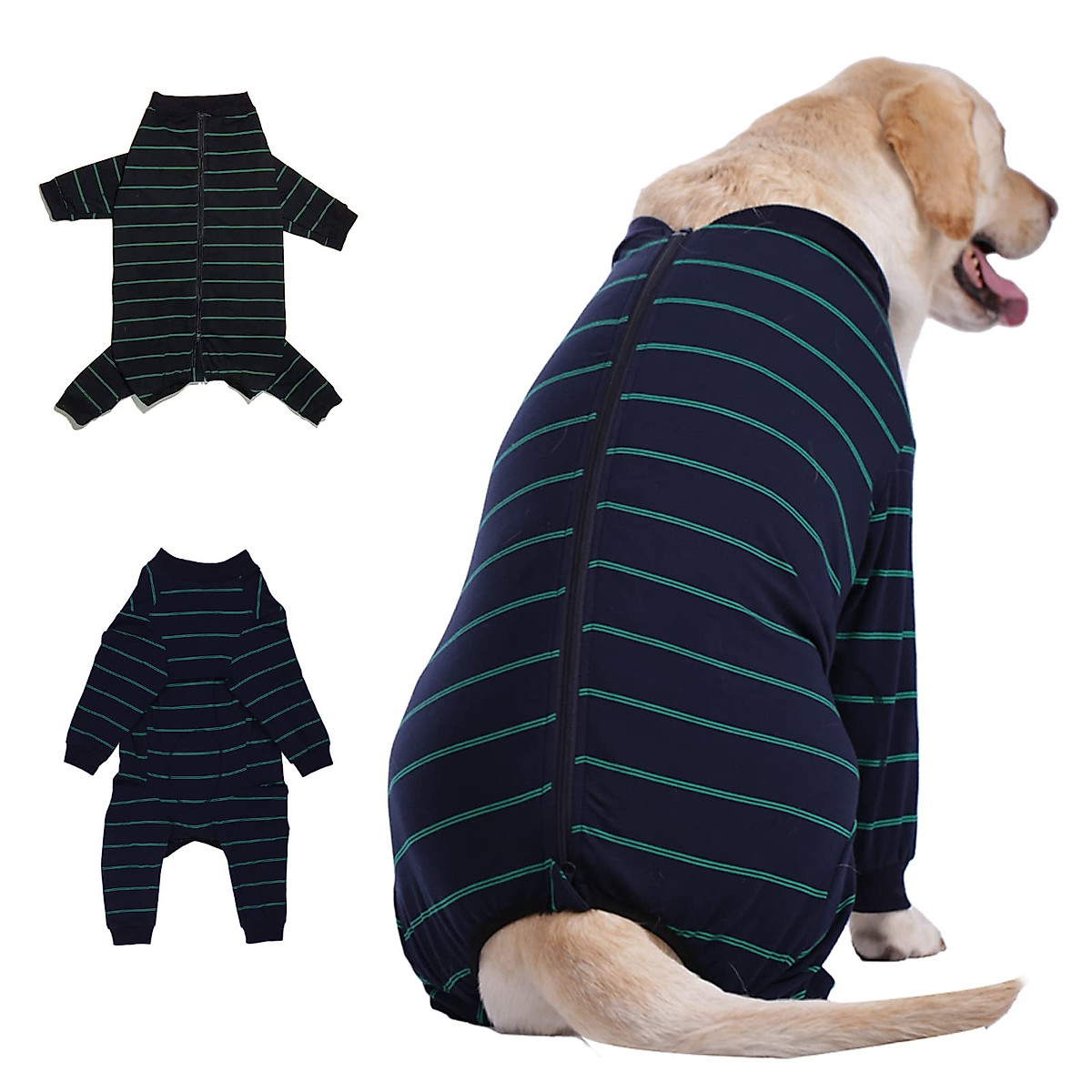 AOKAZI Dog Recovery Suit, Large Medium Pet Onesie Bodysuit for Shedding, Prevent Licking, Wound Protection, Cone Alternative, Dog Shirt Pajamas (Blue, X-Large)