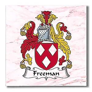 Carpe Diem Designs Freeman Family Crest/Coat of Arms Ceramic Tile for Coaster, Hot Plate, Trivet or Decorative Accent