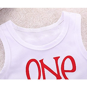 LOTUCY 2PCS Baby Girls Boy Clothes One in A Melon Watermelon Tops Tassel Ripped Denim Shorts Set Baby Boy Girl 1st Birthday Outfit