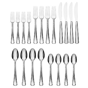 Oneida Etta Piece Everyday Flatware Set, 20 Count, Metallic