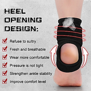 Honoson 2 Pcs Ankle Brace Kids Breathable Neoprene Ankle Support Ankle Compression Sleeve Comfortable Achilles Tendonitis Relief Elastic Foot Brace with Adjustable Wrap for Sprained Plantar Fasciitis
