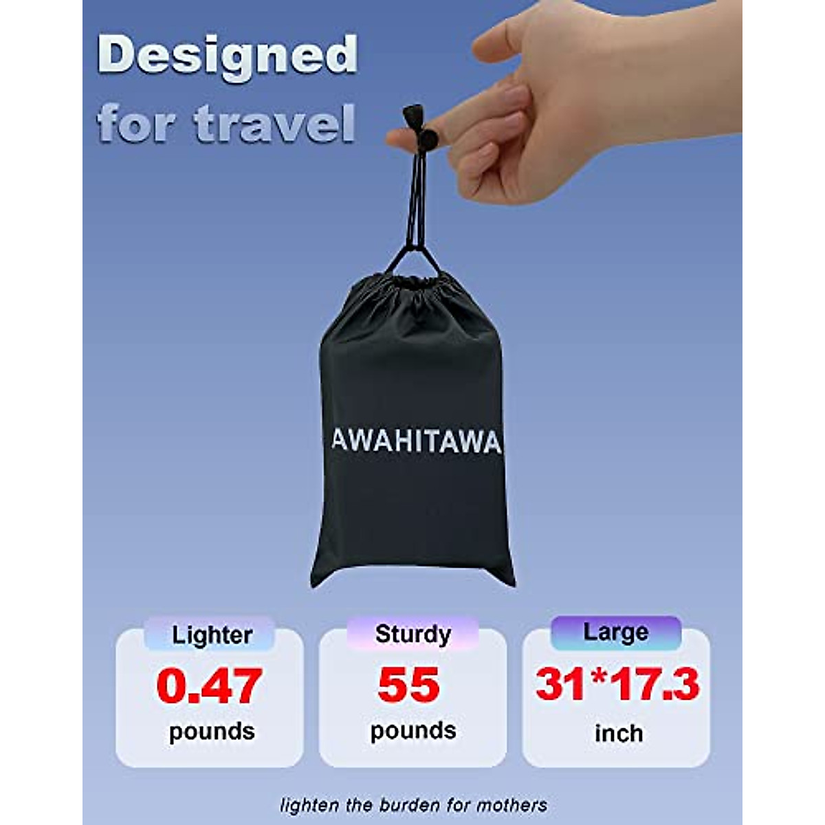 AWAHITAWA Travel Bed, Airplane Essentials Kids, Portable Toddler Bed, Baby Travel Cot Accessories, Airplane Must Haves for Toddlers