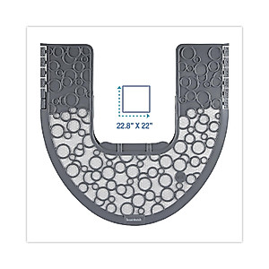 Boardwalk BWKCMGW 22 in. x 22 in. Commode Rubber Mat 2.0 - Gray/White (6/Carton)