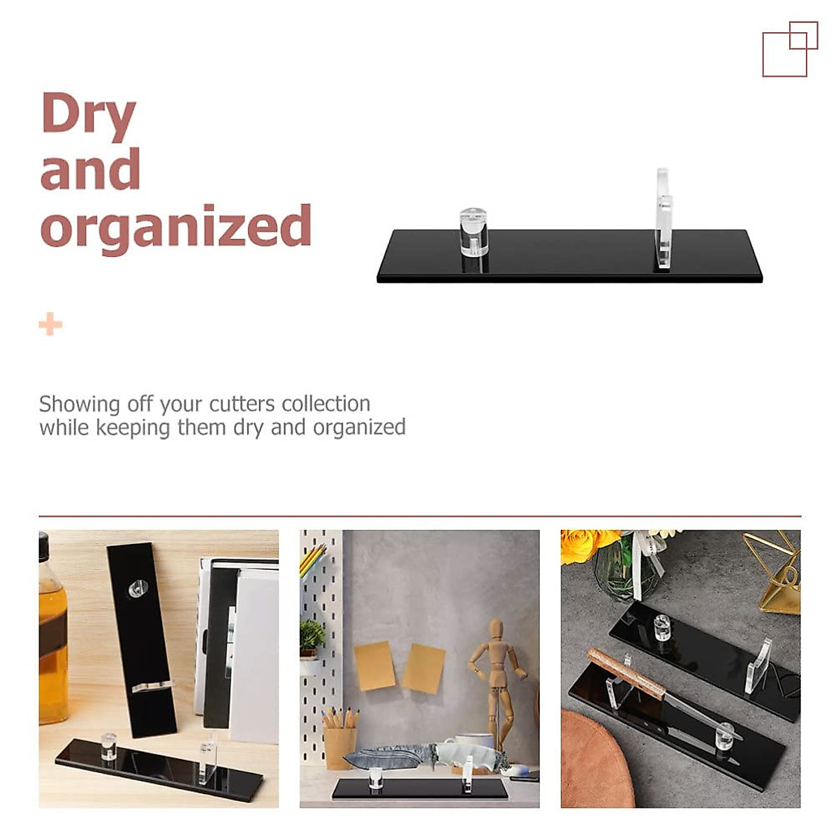 FOMIYES Acrylic Cutter Display Rack Single Knife Holder Transparent Cutter Storage Rack Cutter Displaying Stand for Home Shop Decor Acrylic Stands for Knife Display