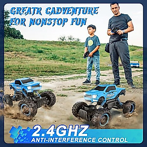 DOUBLE E 1/12 Scale Remote Control Monster Trucks - 2.4Ghz Off Road RC Trucks, Toys Gifts for Boys Age 6-10