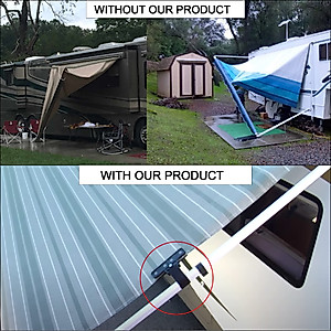 scottchenPro Black RV Awning Arm Safety Strap 12" Awning Straps - 4 per Pack