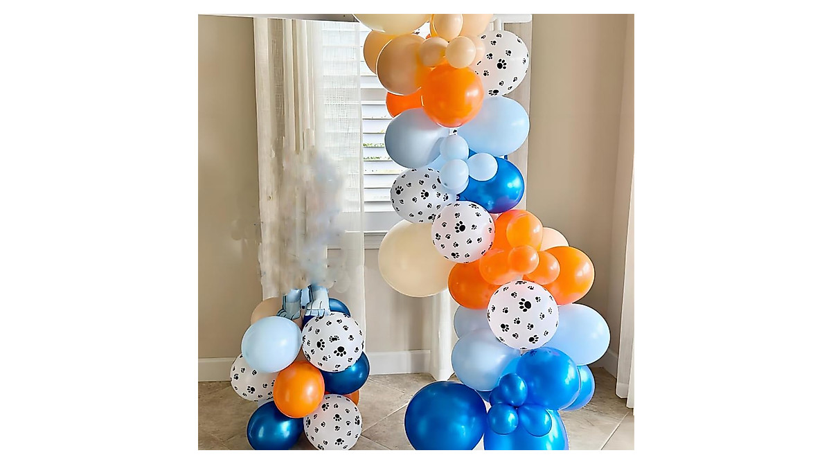 Colorful 12" Blue & Orange Balloon Kit for Parties