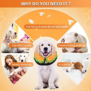 Protective Inflatable Dog Recovery Cone Collar for Smal Medium Large Dog, Soft E-Collar Dog Donut Cone Alternative After Surgery for Dogs Cats (Medium)