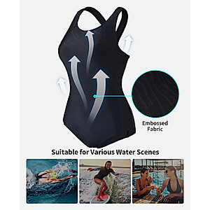 beautyin Black One Piece Swimsuits for Women Pro Training Racerback Slimming Bathing Suit
