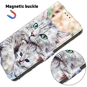VODEFOX for Oneplus Nord N20 5G Case, Wallet Flip Folio Cute 3D Cartoon Painted PU Leather Case Women Card Slots Kickstand Magnetic Closure TPU Bumper Cover for Oneplus N20 5G - Two Cats